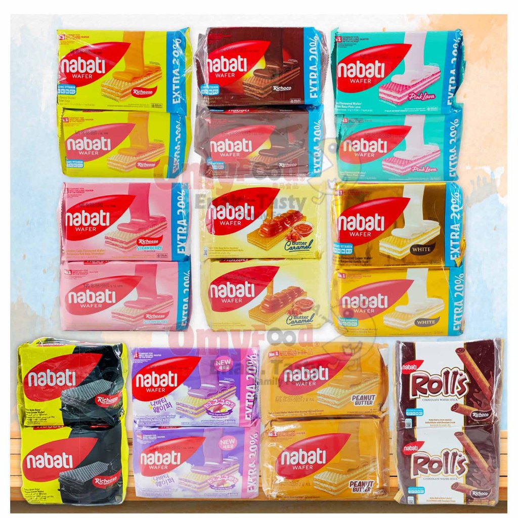 Nabati Wafer[Richeese Cheese/Richoco Chocolate/Vanilla Milk/Pink Lava/Peanut Butter/Strawberry ...