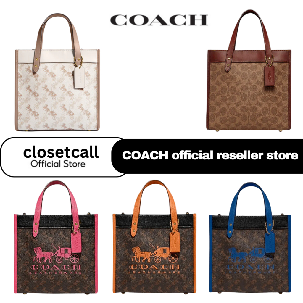 COACH Official Store - Field Tote 22 with horse carriage print | Shopee ...