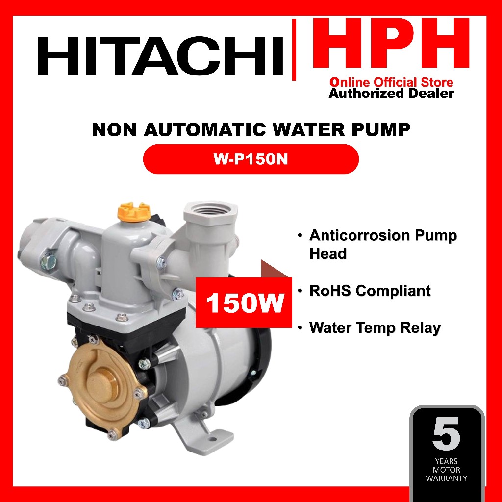 Hitachi Water Pump (150W) W-P150N Non-Automatic Series Pam Air 水泵 ...