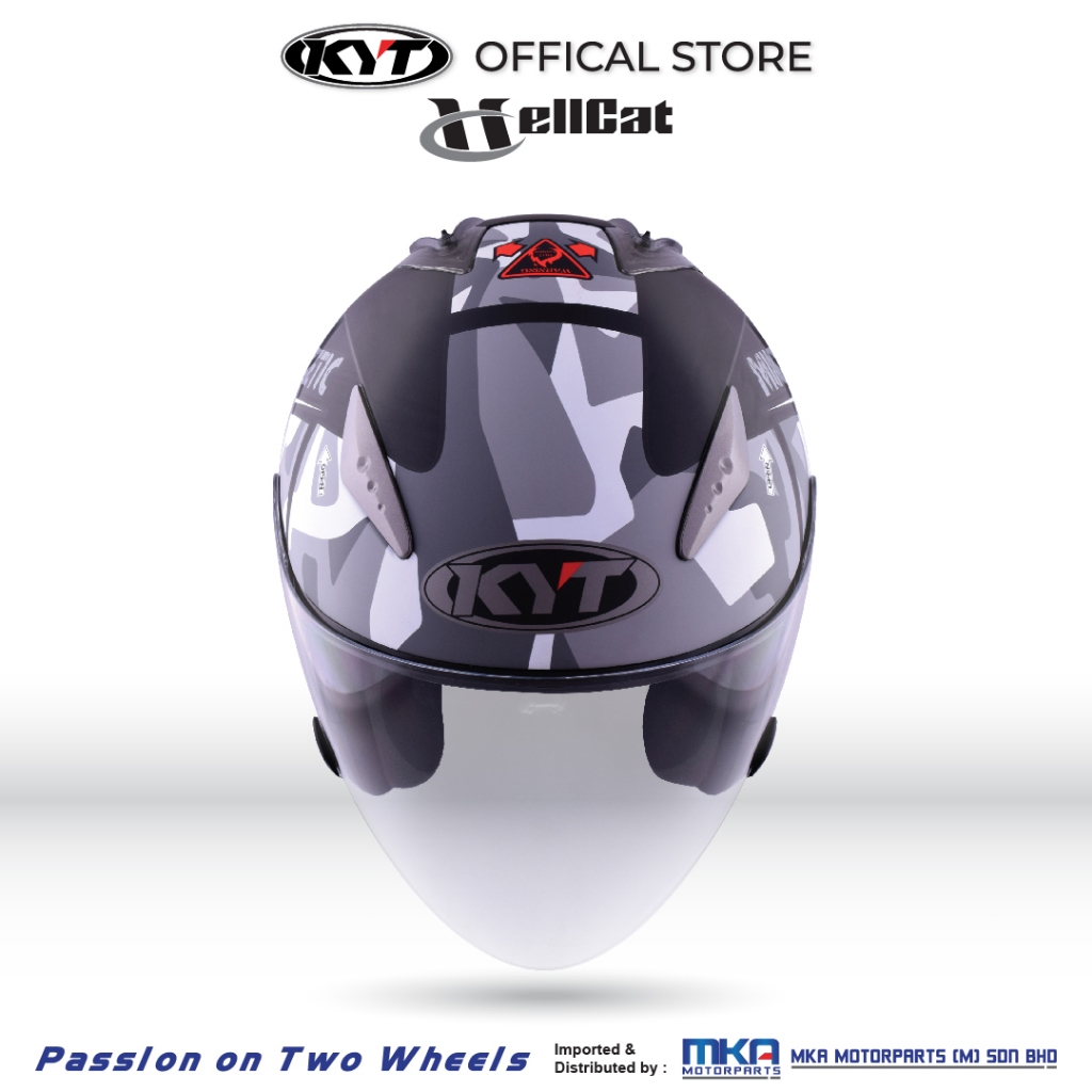 KYT Helmet Hellcat Mimetic - Matt Grey | Shopee Malaysia