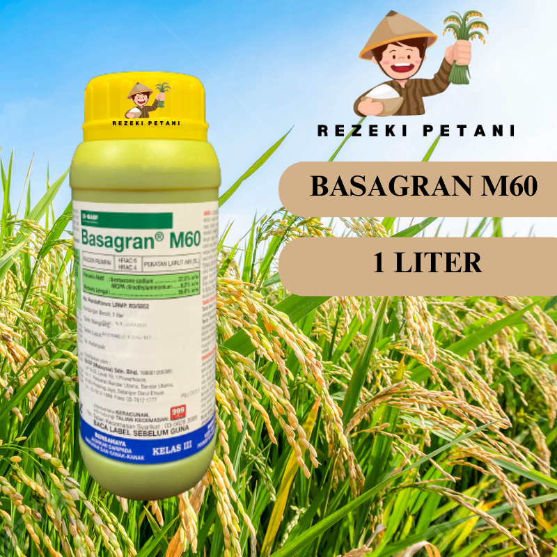 [ORIGINAL] 1L BASAGRAN M60 BASF HERBICIDE 37.0 + 6.2% RACUN RUMPAI ...