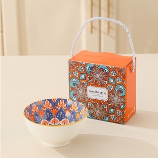 Bohemian Rice Bowl Porcelain Bowl Ceramic Bowl Mangkuk Keramik Soup ...