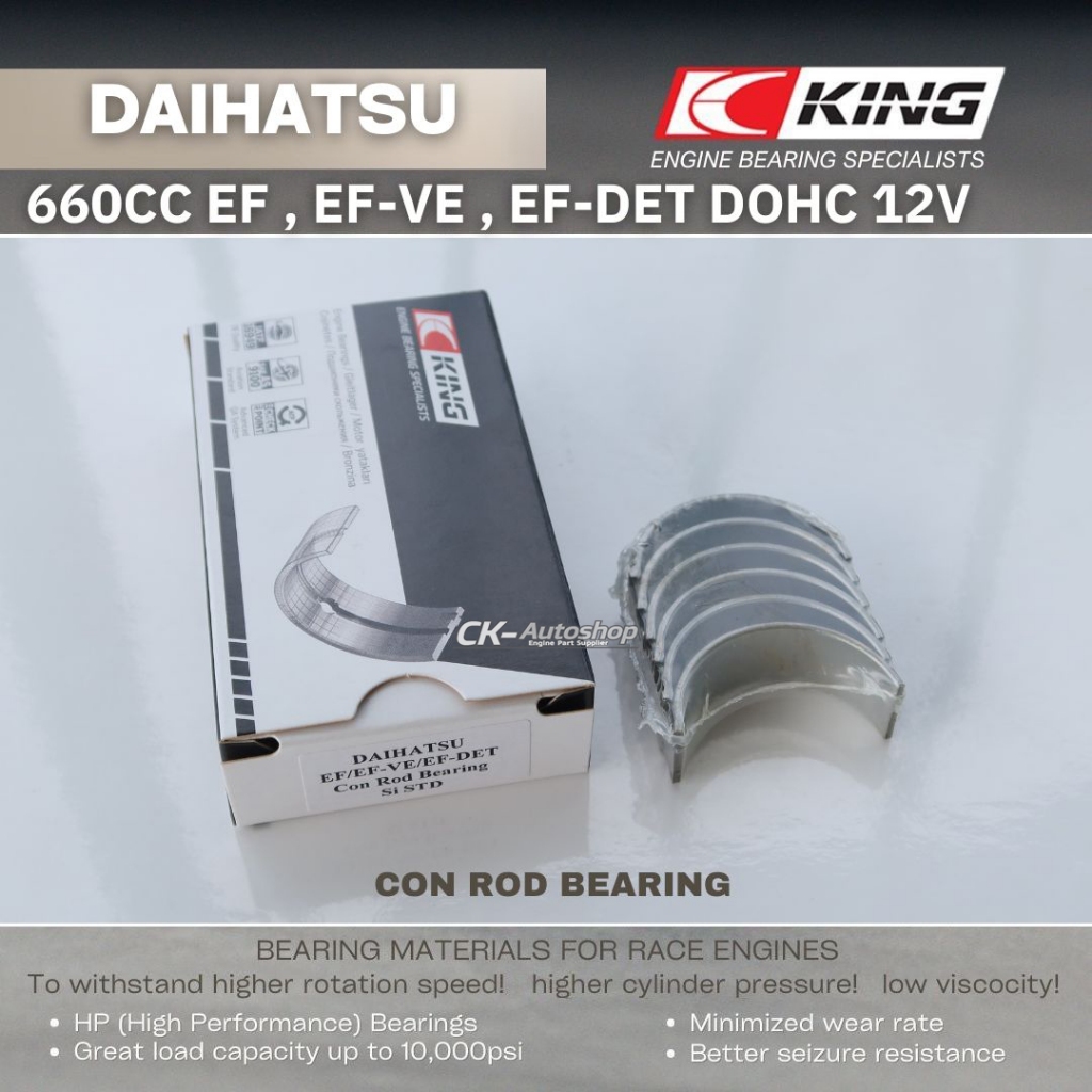 KING Bearing DAIHATSU PERODUA 660cc EF EFDET Twin Cam 12V Turbo for L2S L5 L6 L7 L9 Kancil Viva ...