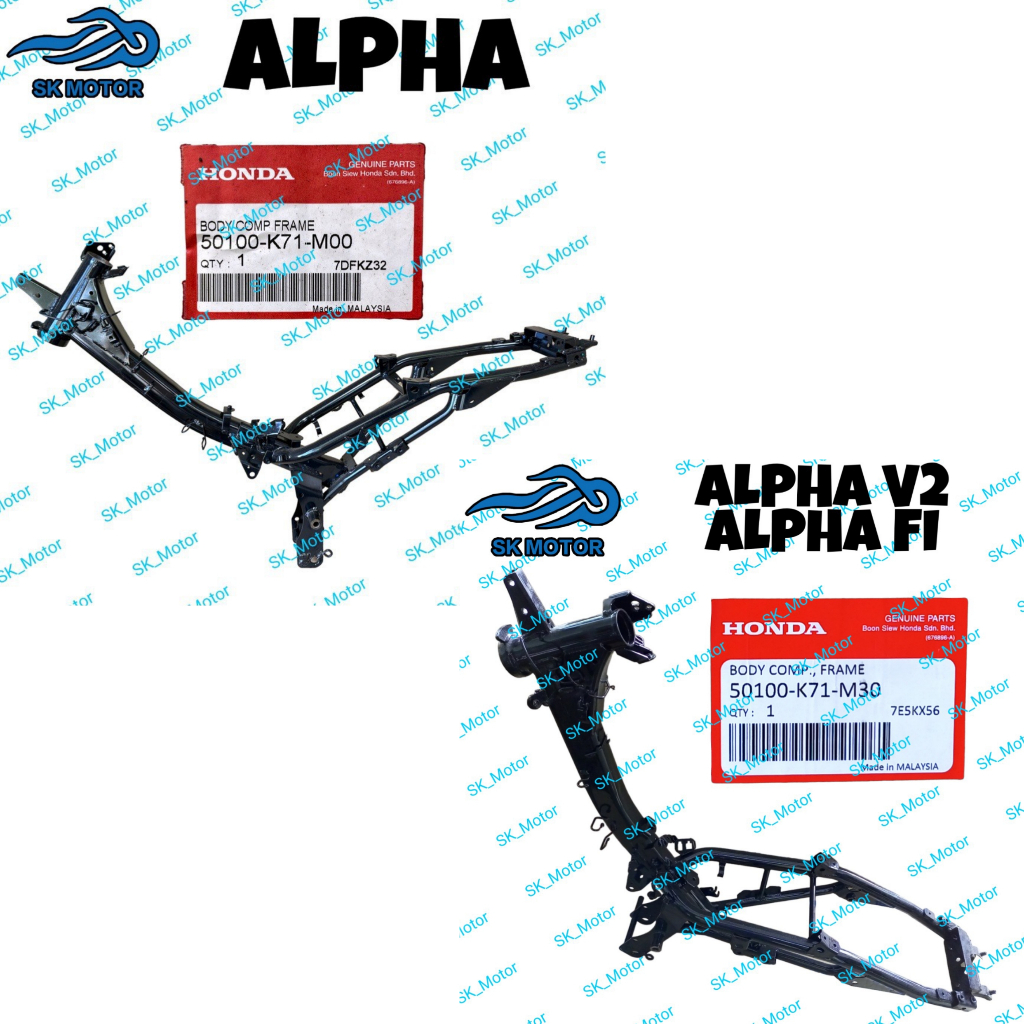Honda WAVE 110 ALPHA V1 V2 Fi Original Frame Body Frame Chassis Tulang ...