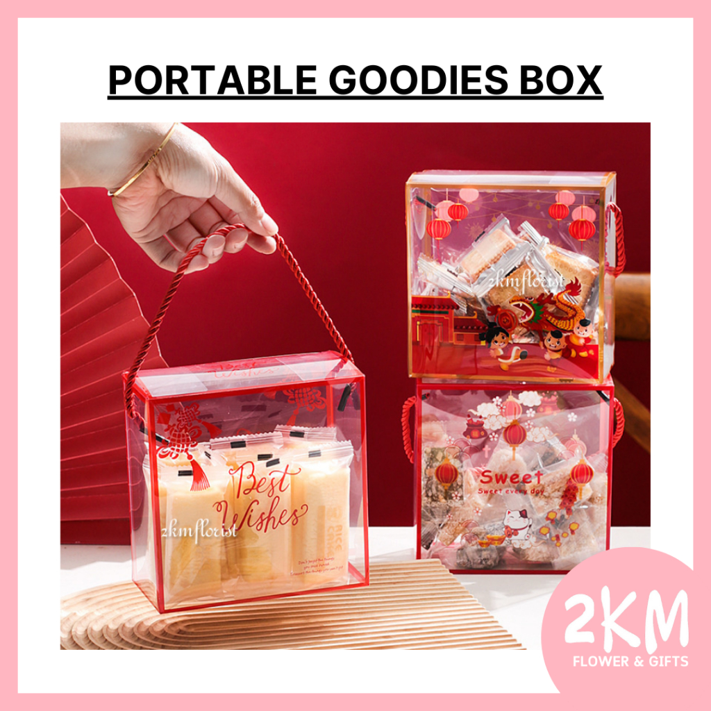 PORTABLE GOODIES BOX Transparent Handbag Box Goodies Box Doorgift GIFT ...