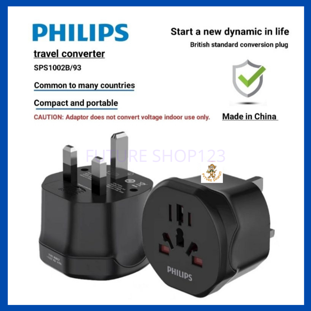 Philips Conversion plug converter 3 Pin plug fuse Universal Multi Power ...
