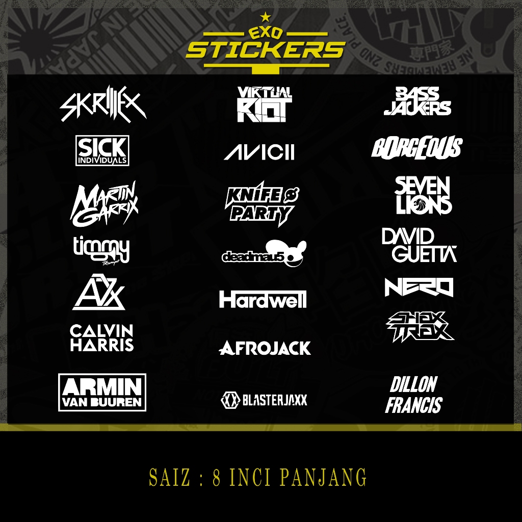 EDM Logos sticker designs musix trap music choose your favourite edm ...