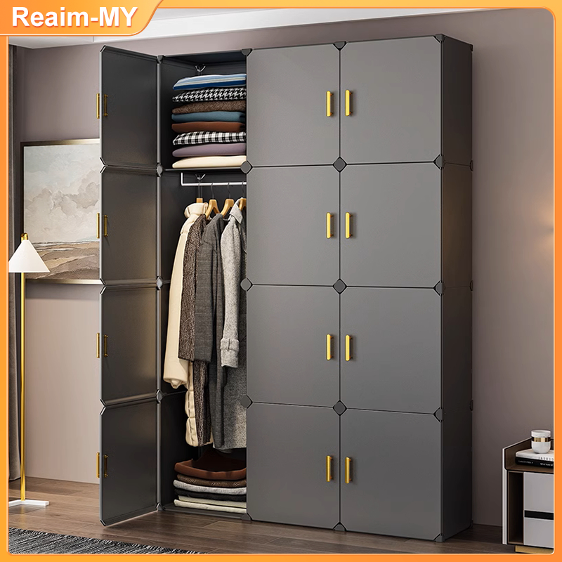 Wardrobe Clothes DIY Door Cabinet Hanging Plastic Bedroom Wardrobe ...
