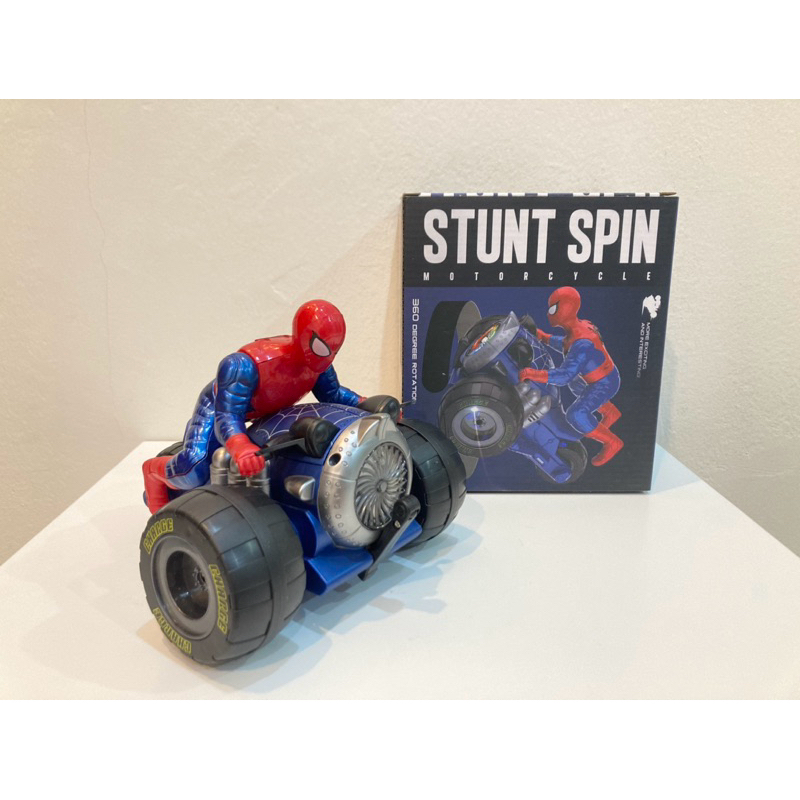 Spiderman Stunt Spin Motor Toys with Light Battery Control | Shopee ...