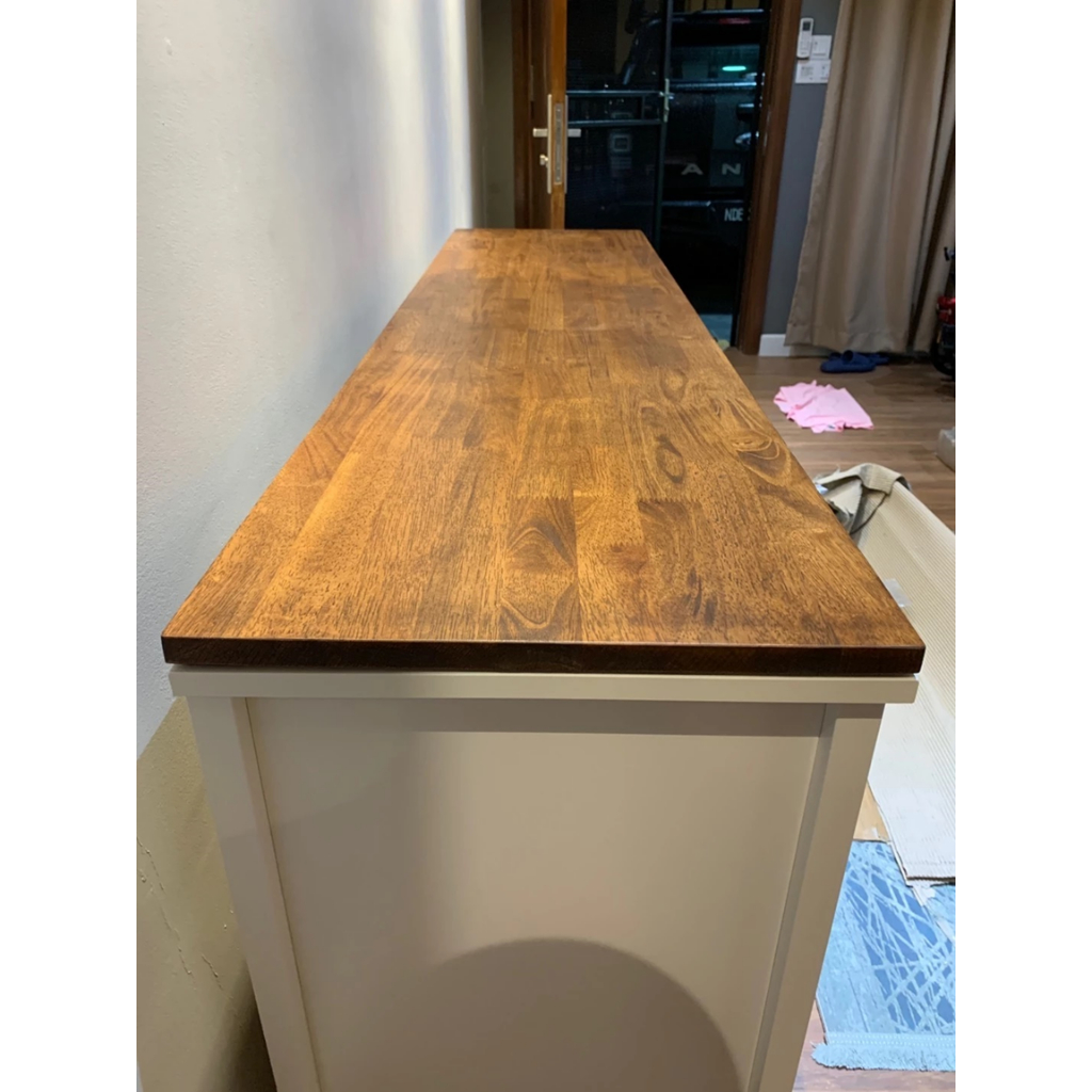 Table Top Rubber Wood Solid Wood Kayu Getah Kaya Getah Cut to Size ...