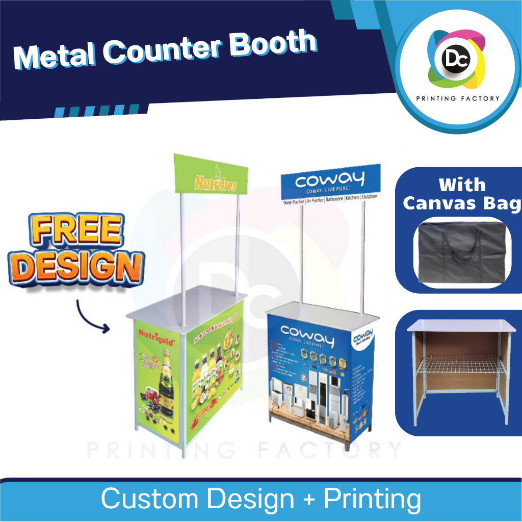 Metal / Iron Promotion Counter Booth / Klosik Promosi / With Printing ...