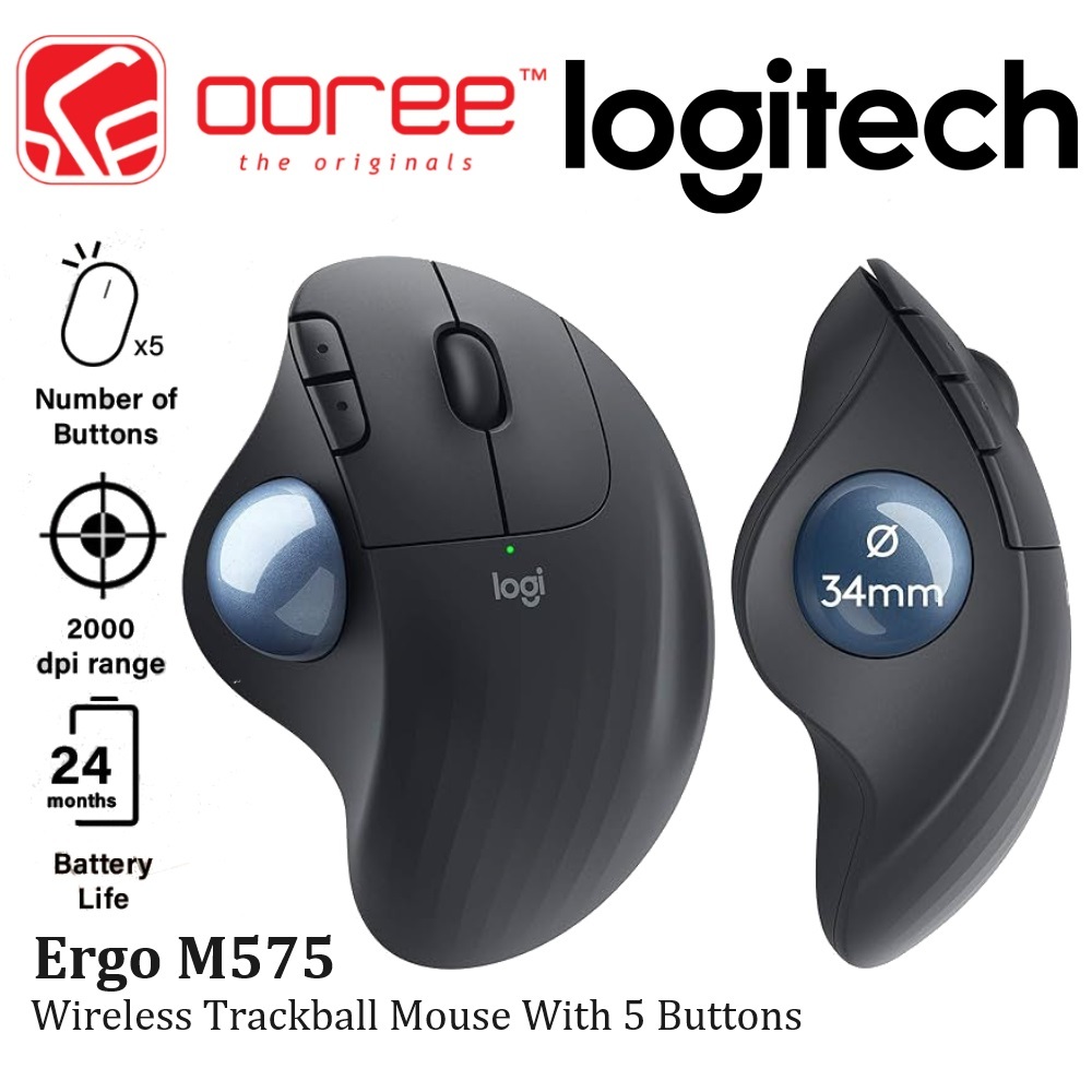LOGITECH ERGO M575S/M575 WIRELESS TRACKBALL MOUSE WITH BLUETOOTH ...