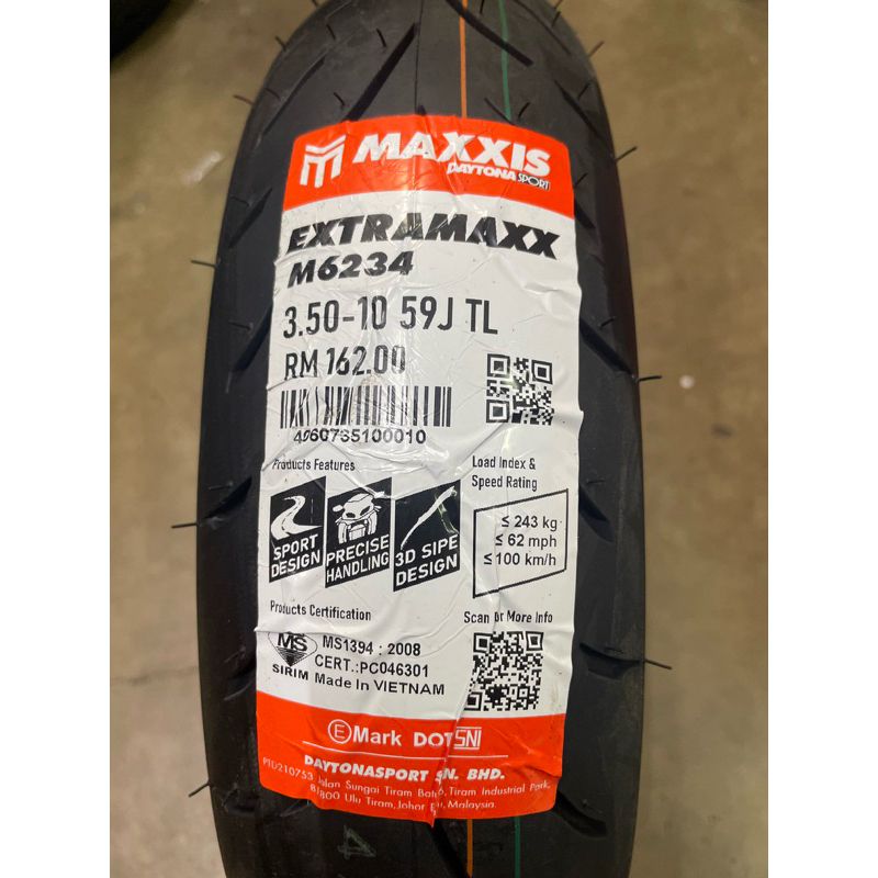 2025 Maxxis EXTRAMAXX 3.50-10 tyre Tubeless | Shopee Malaysia