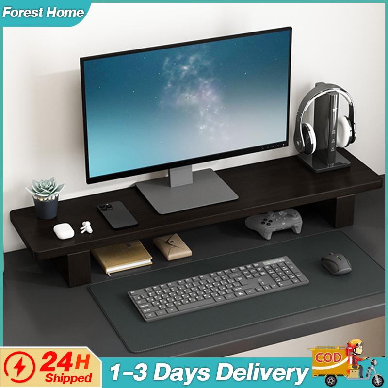 Monitor Stand Extended Width Wooden Universal Monitor Riser and Laptop ...