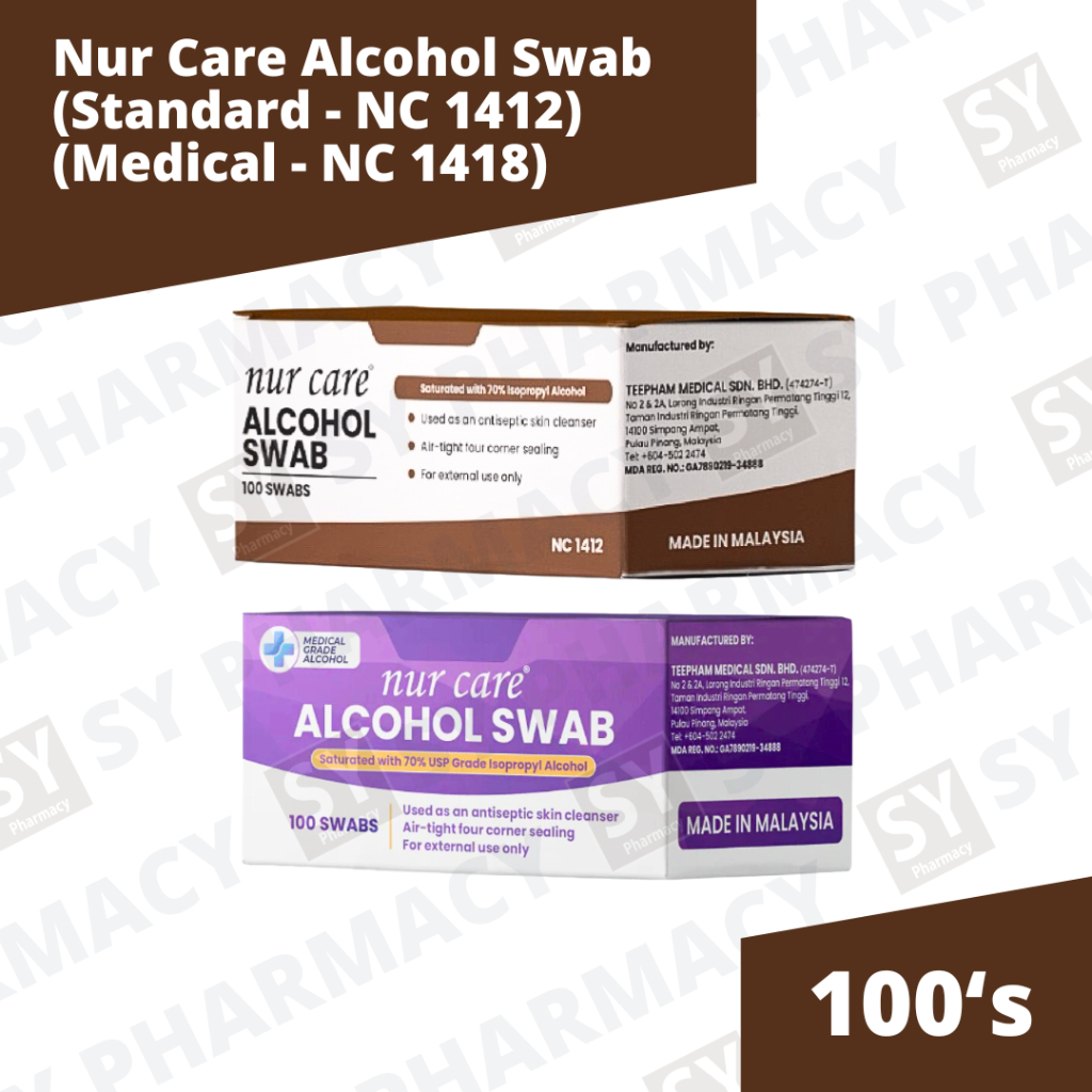 Nur Care Alcohol Swab 100's (Standard / Medical Grade) | Shopee Malaysia