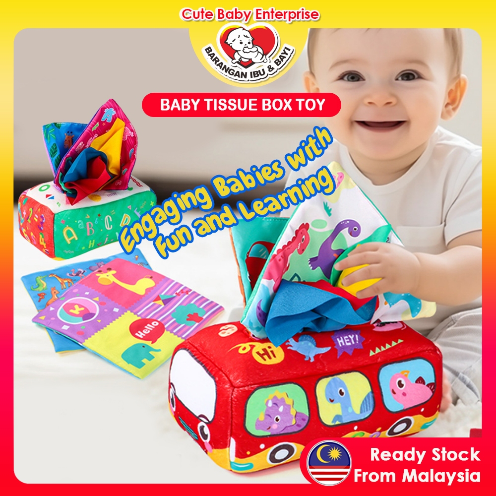 Baby Tissue Box Toy Tear-Resistant Paper Toy Baby Learning Draw Tissue ...