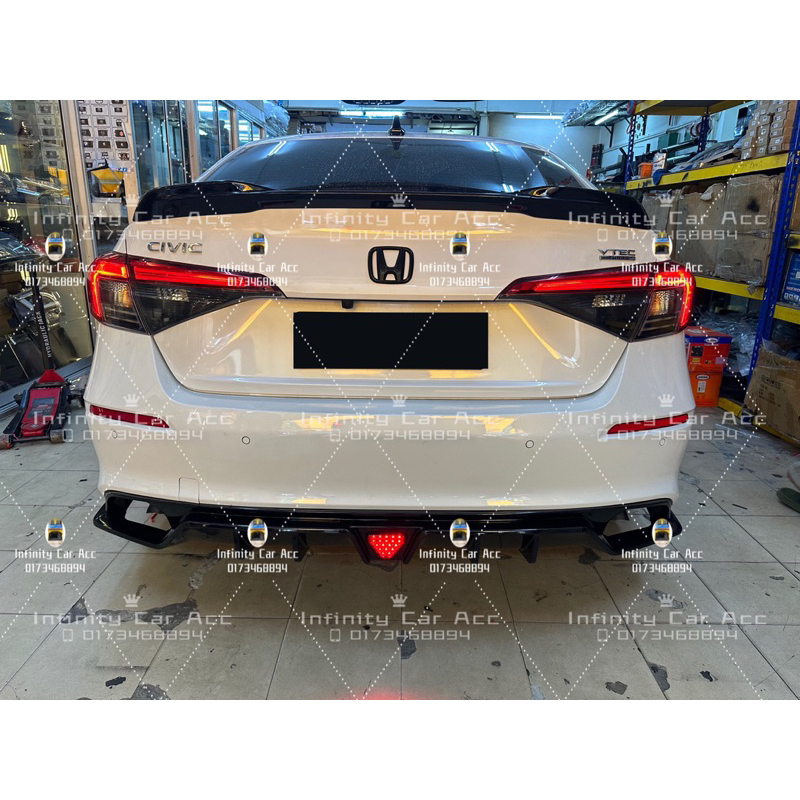 Honda Civic FE 2022-2024 F180 Rear Bumper Diffuser | Shopee Malaysia