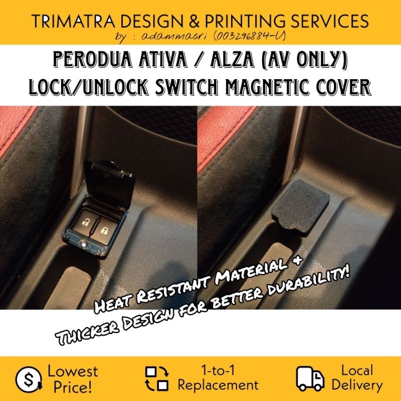 Perodua Ativa/Alza AV & Alza X Door Lock Unlock Switch Magnetic Lid ...