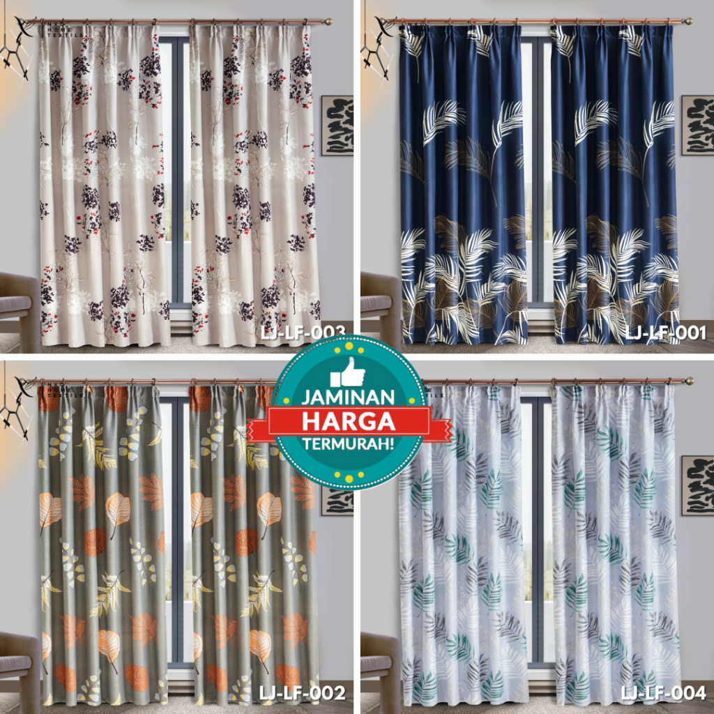 Langsir Tingkap Murah Hook & Rod 2-In-1 Design Modern Langsir untuk ...