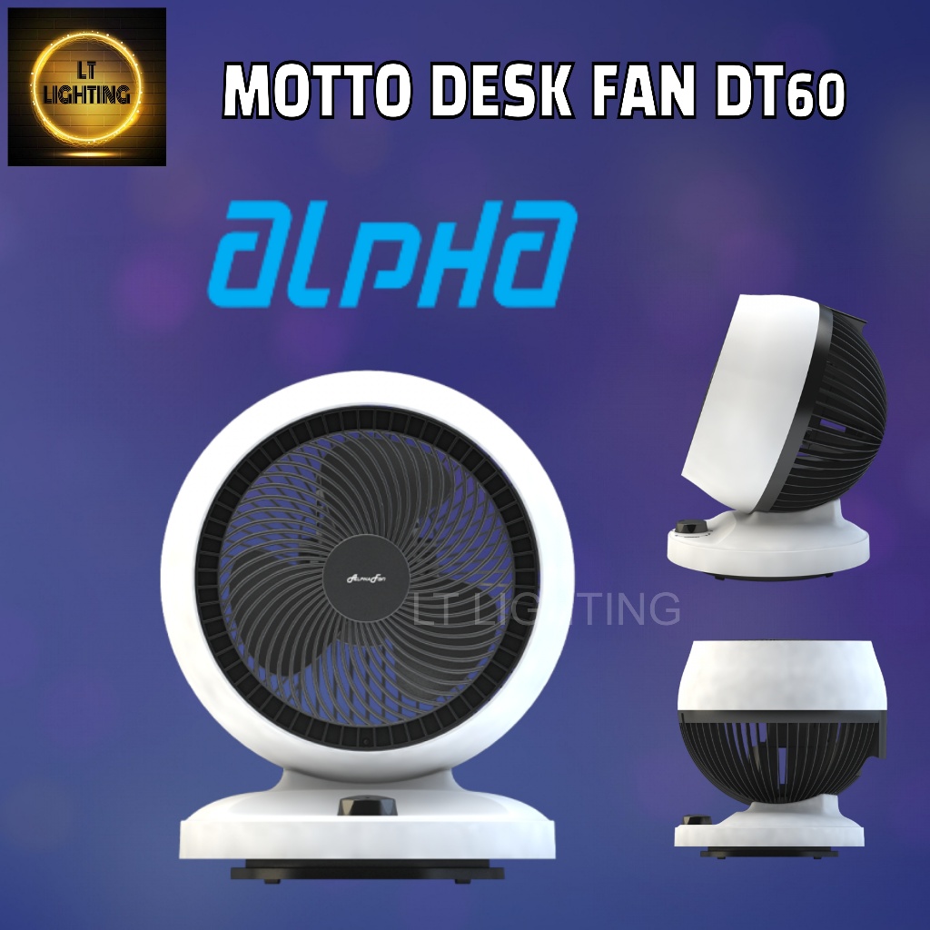 ALPHA MOTTO DESK FAN DT60/TABLE FAN/KIPAS MEJA/7"/3B/MODERN FAN ...
