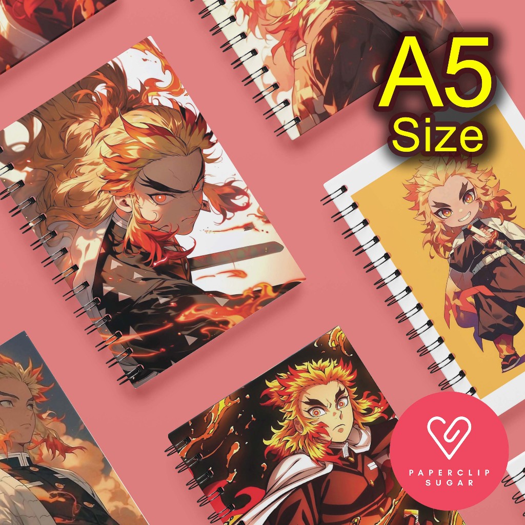 Rengoku Kyojuro Notebook A5 100pgs Anime Demon Slayer Kimetsu No Yaiba ...