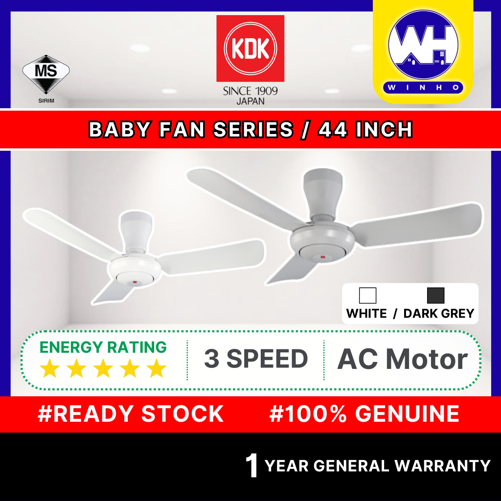 【READY STOCK】KDK K11ZF-GY / K11ZF-WT BABY FAN SERIES (44"/ 110CM) 3 ...
