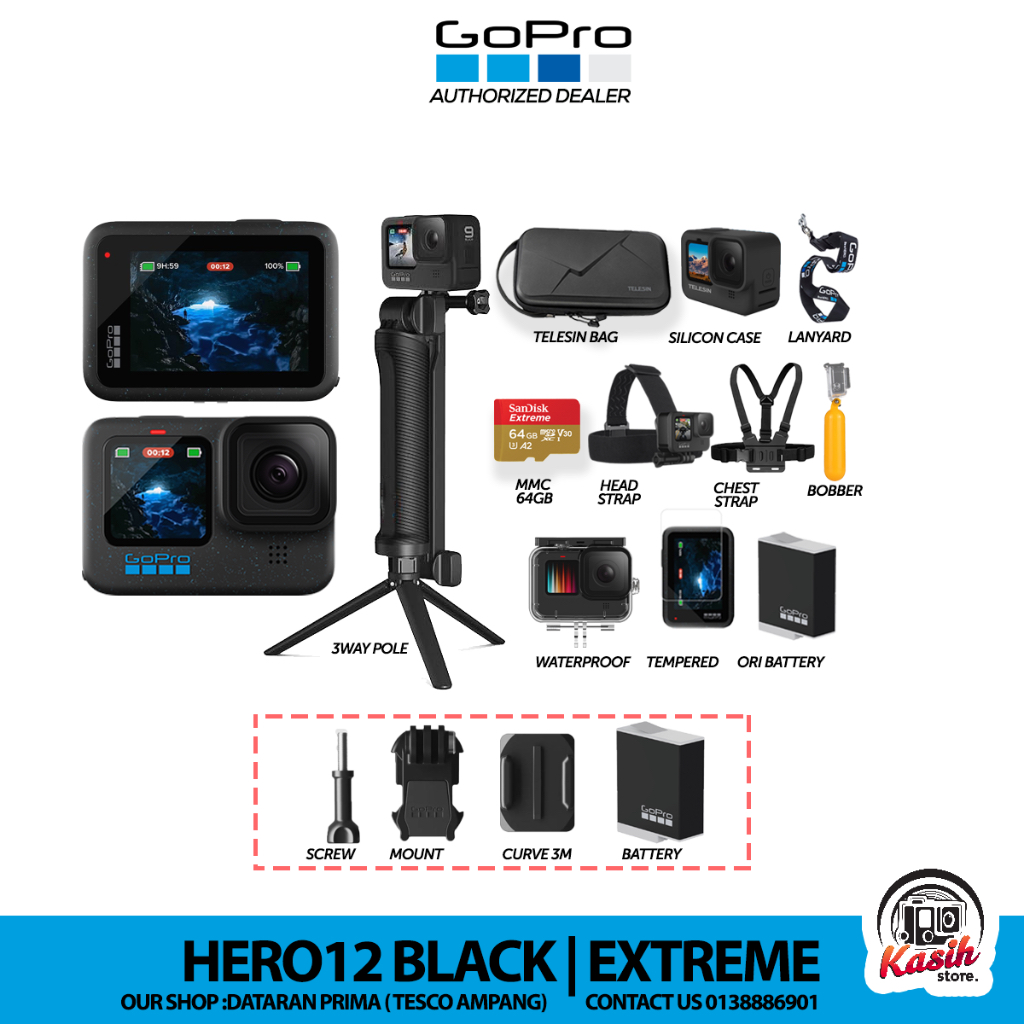 Gopro Hero 10/11/12 Black Combo (1 Year Warranty) GoPro Official ...