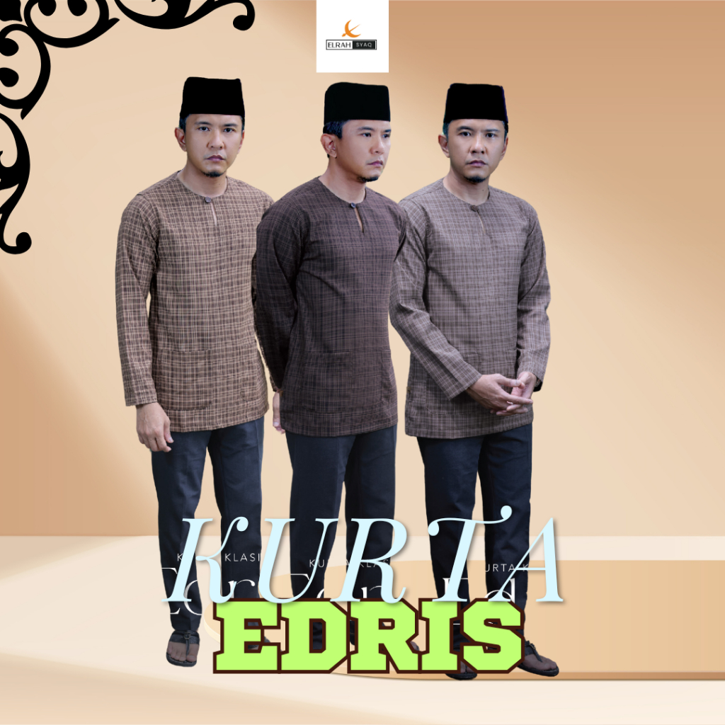 KURTA ELRAH KLASIK EDRIS BY ELRAH EXCLUSIVE 2024 | Shopee Malaysia