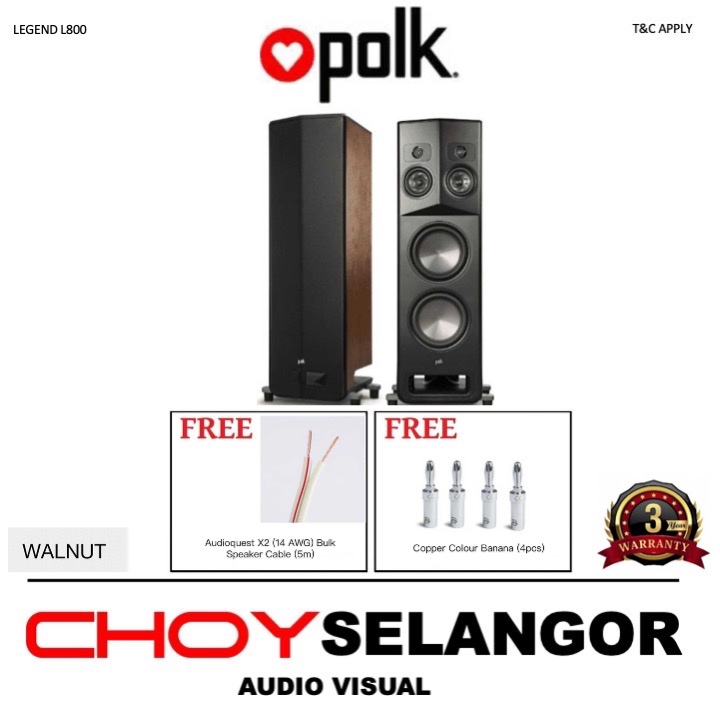 Polk Audio LEGEND L800 Floorstanding Speaker – Pair (Walnut) | Shopee ...