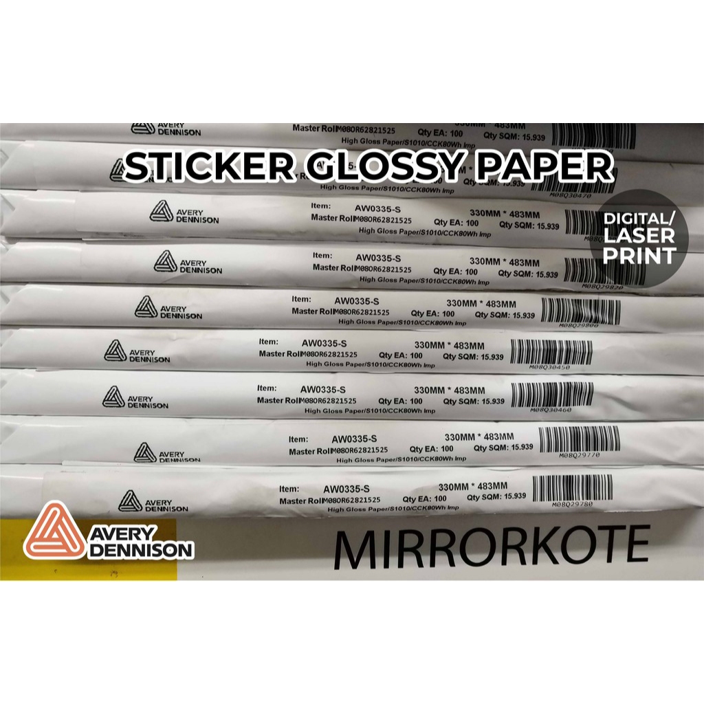 Mirrorkote White Gloss Sticker - High Quality - Laser Printing - 100pcs ...