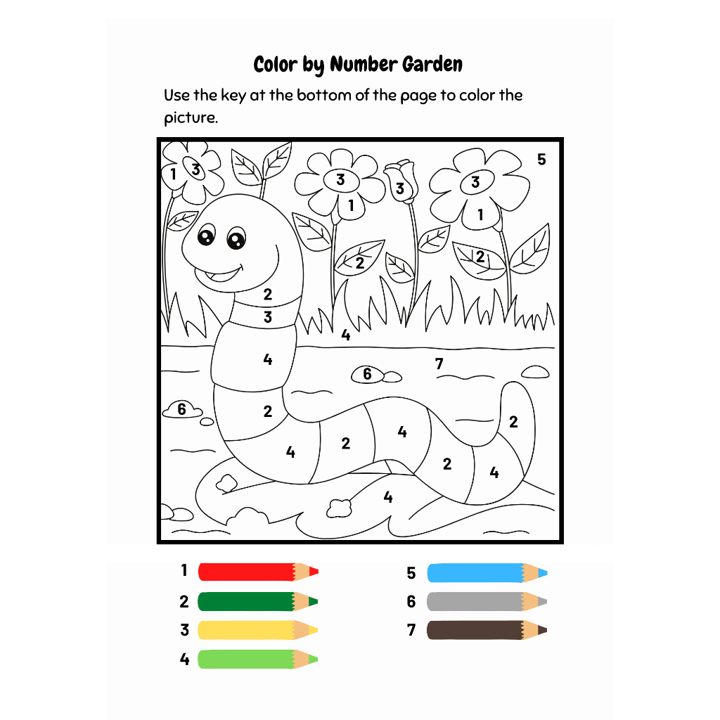 [PDF] 11 Pictures COLOURS BY NUMBER Printable Pages | Shopee Malaysia