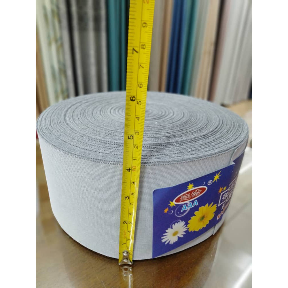[ROLL EYELET TAPE GREY COLOUR] (1 ROLL /81+- meter) Pita Langsir untuk ...