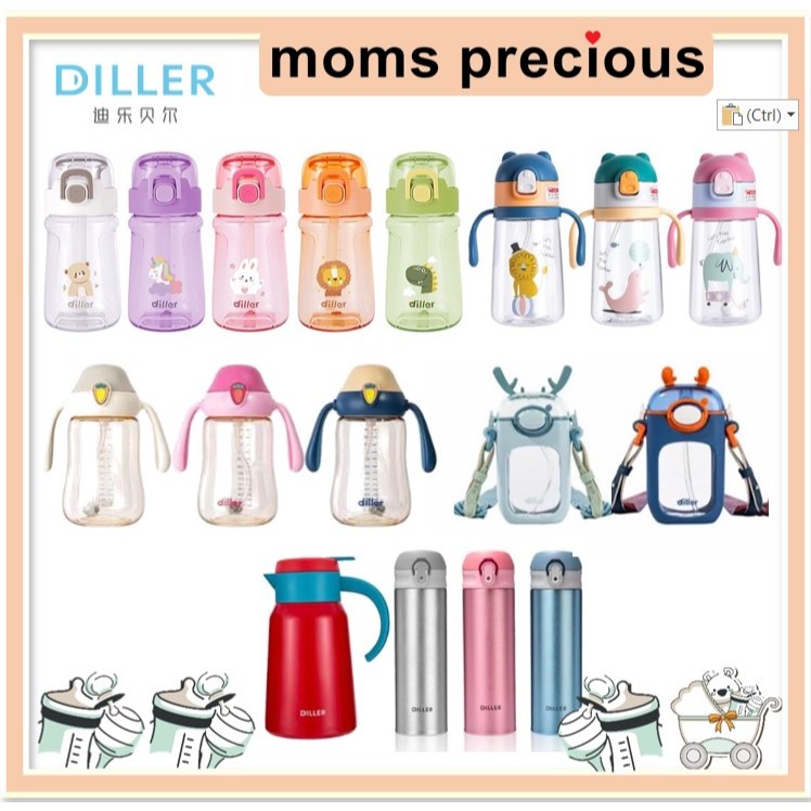 Diller Kids Tritan Straw Bottle/BunnyEar Premium PPSU Bottle/Vacuum Thermos Flask/Water Jug ...