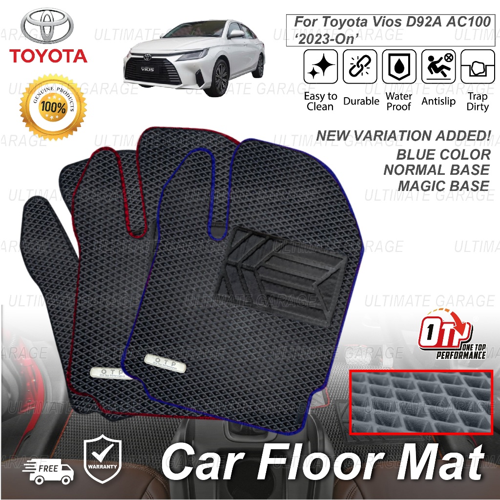 OTP TOYOTA VIOS D92A AC100 2023-ON Car Floor Mat Red Black Blue Carpet ...