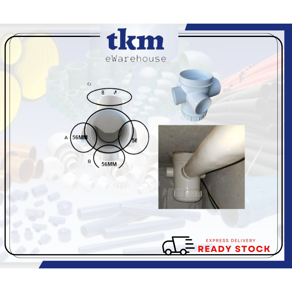 [TKM] UPVC DRAINAGE FLOOR GULLY TRAP SYSTEM DN110MM (4 ) X DN82MM (3 ...