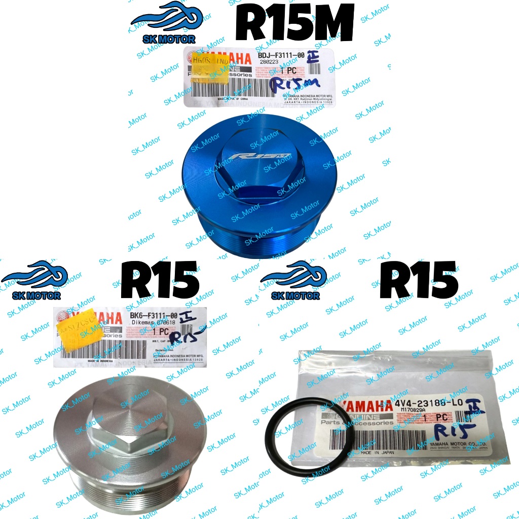 Yamaha YZF-R15 R15M Original Cap Bolt O-Ring Front Fork Nut Bolt ...