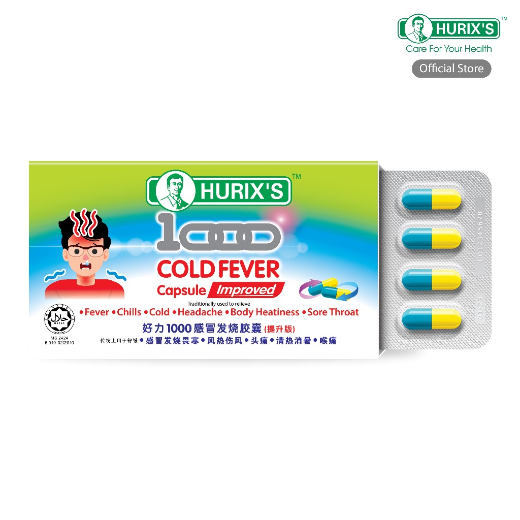HURIX'S 1000 Cold Fever Capsule Improved (blister) | Shopee Malaysia
