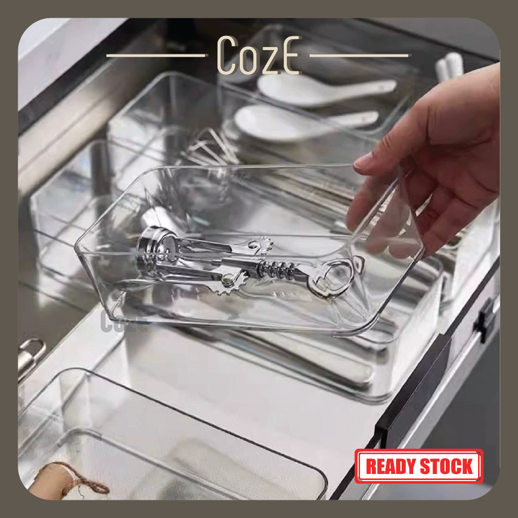 CozE Plastic Trays Storage Separation Box Muji Style Drawer Storage ...