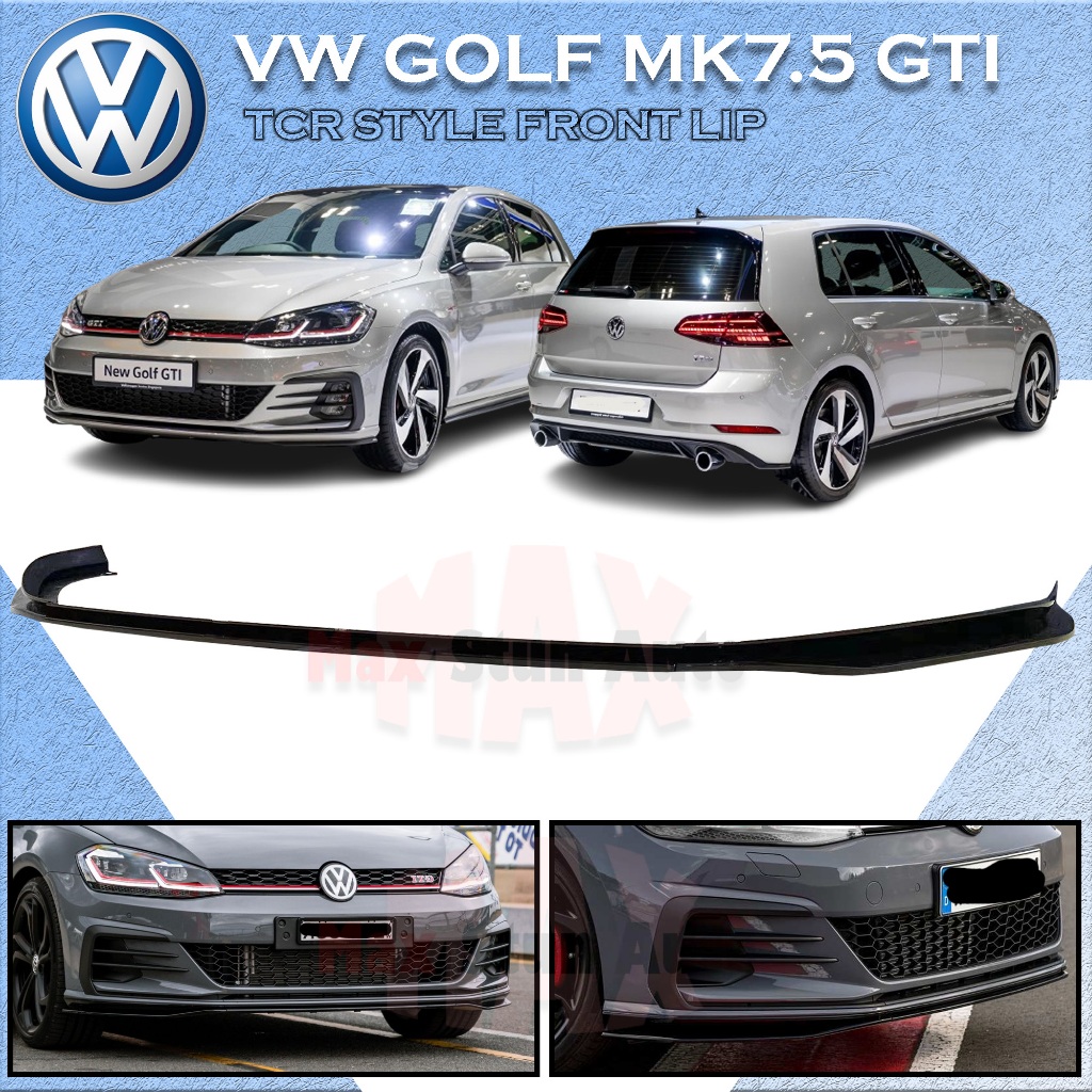 VOLKSWAGEN GOLF MK7.5 GTI TCR FRONT LIP BUMPER SKIRT LIP VW GOLF 7.5 TCR DESIGN V-LIP DEPAN ...