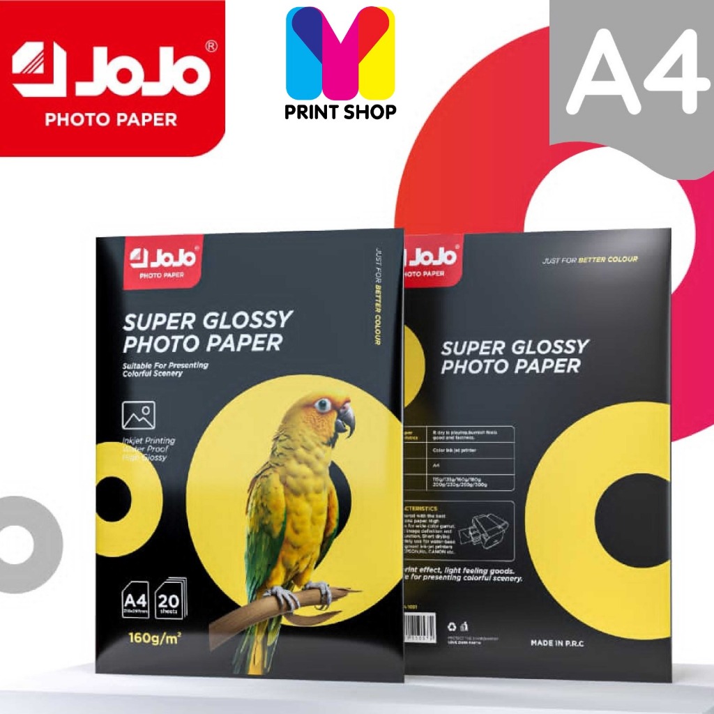 [ 160gsm ] A4 JOJO WATER RESISTANT SUPER GLOSSY PHOTO PAPER (SINGLE ...