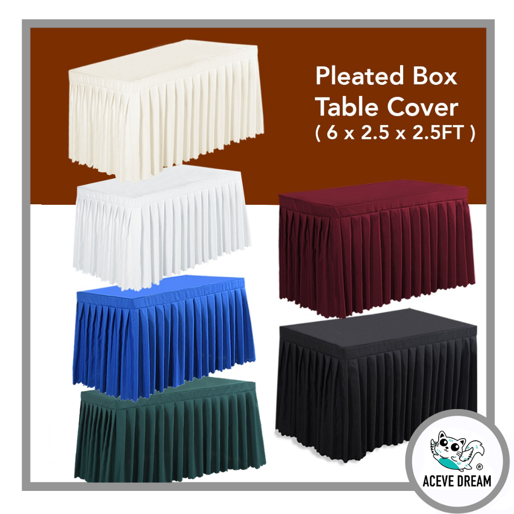 ACEVE DREAM READY STOCK 6x2.5FT Pleated Box Table Cover Skirting Meja ...