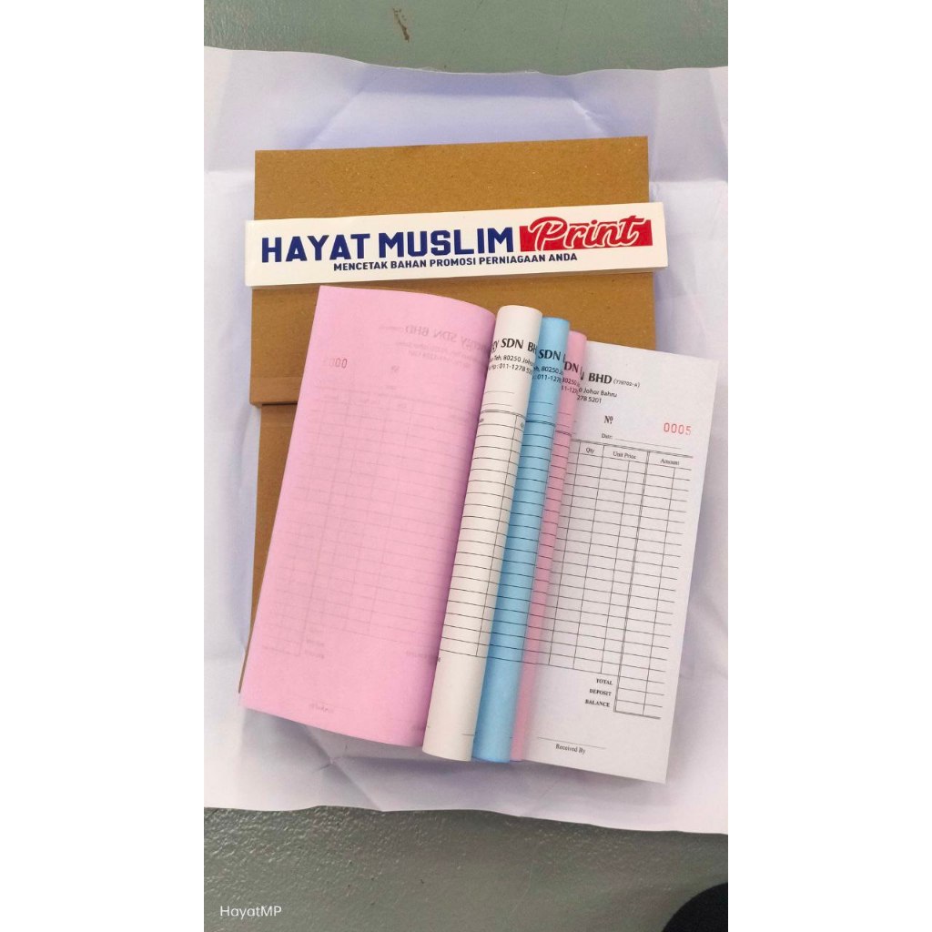 BUKU RESIT | BILL BOOK 3 PLY (NAMA DAN LOGO ANDA SENDIRI) 10 BOOK ...