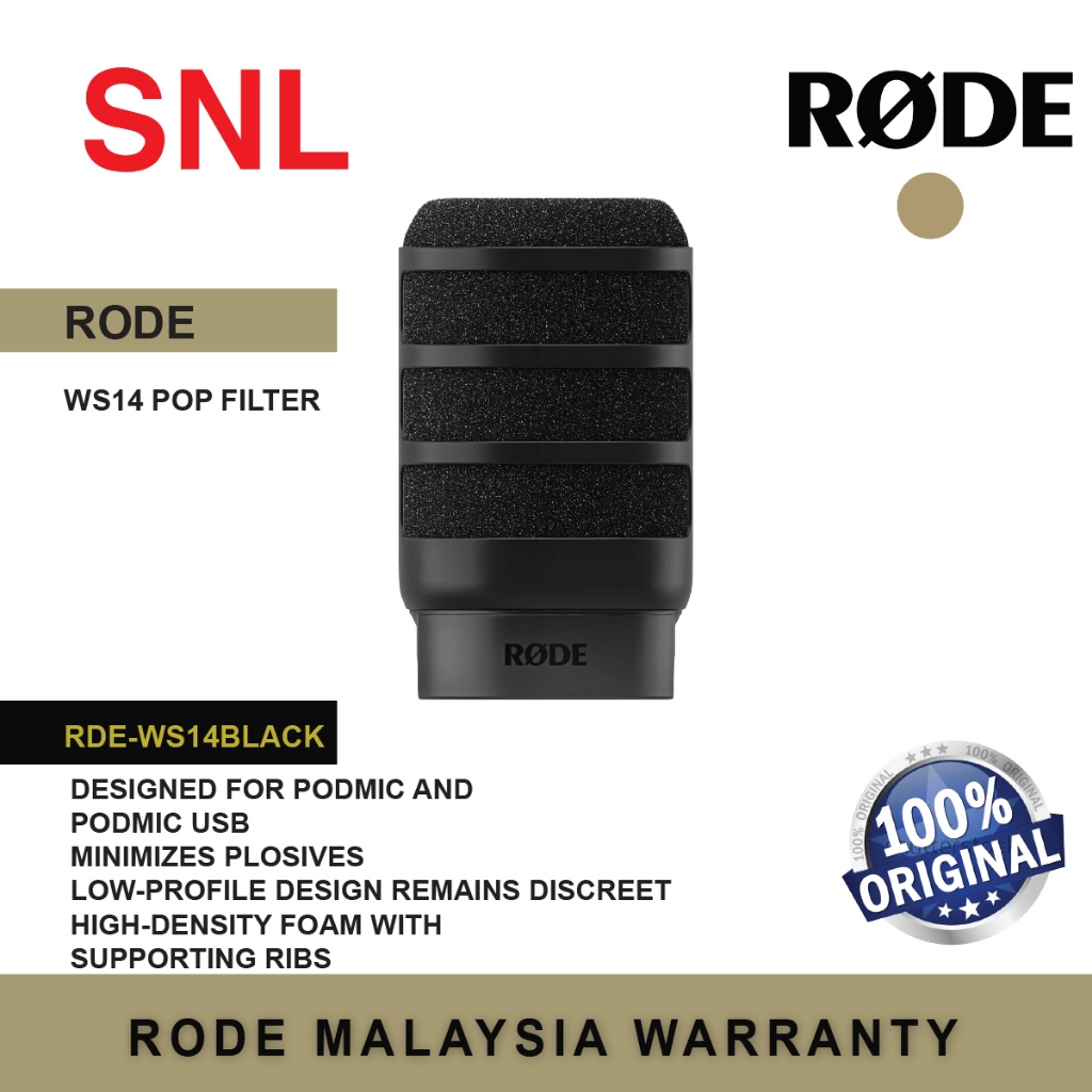 RODE WS14 Pop Filter for PodMic (Black) | Shopee Malaysia