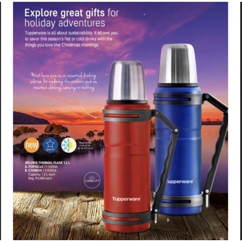 Tupperware Xploris Thermal Flask Thermos 1.2L | Shopee Malaysia