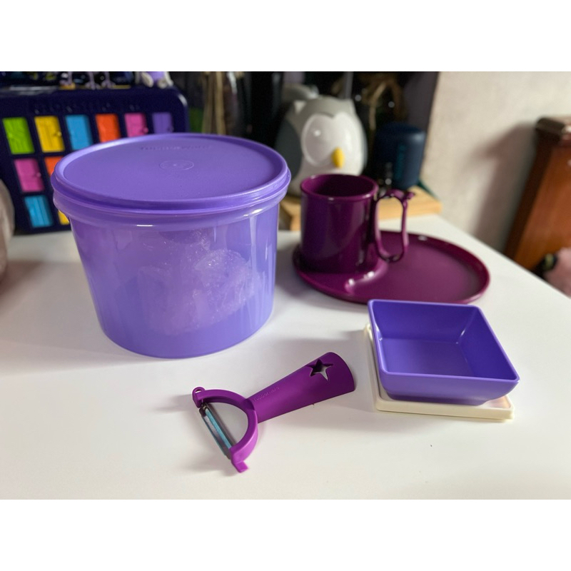 Tupperware set of 4 (Purple) | Shopee Malaysia