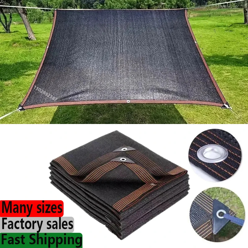 Black Sun Shade Net Outdoor Anti-UV Awnings Shelter Garden Patio Pool ...