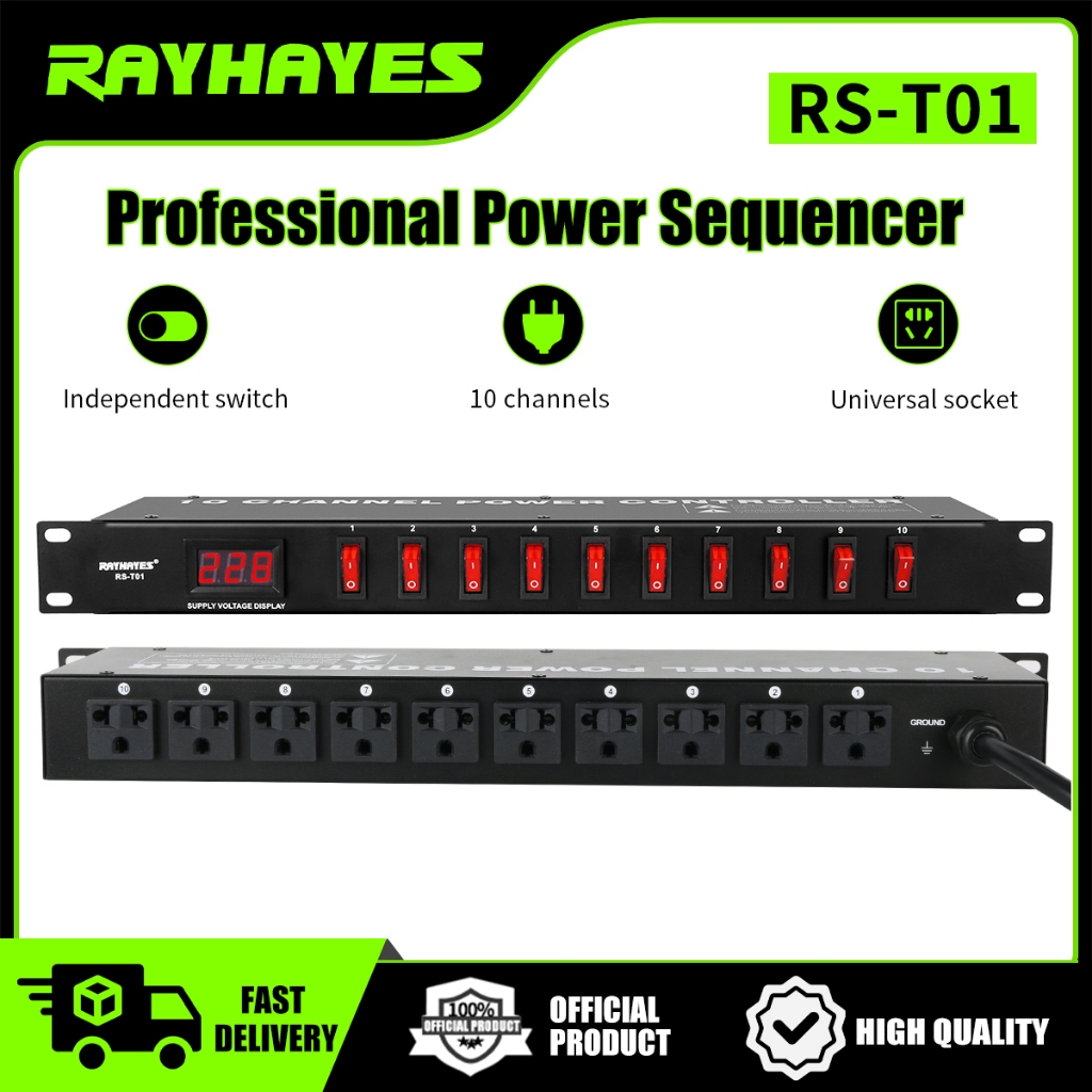 RAYHAYES Audio Power Switch 10 Channel Power Controller Stage ...