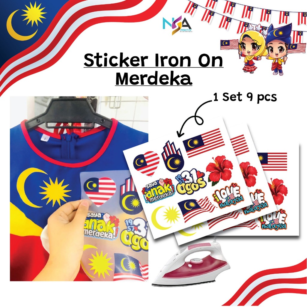 Sticker Iron On merdeka set | Shopee Malaysia