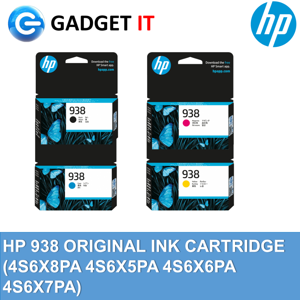 HP 938 ORIGINAL INK CARTRIDGE (4S6X8PA 4S6X5PA 4S6X6PA 4S6X7PA ...
