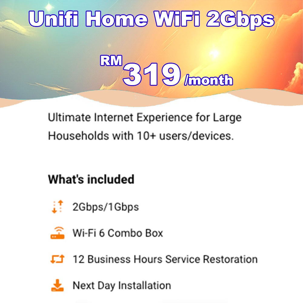 UNIFI HOME WIFI BROADBAND PLAN 100Mbps/300Mbps/500Mbps/1Gbps/2Gbps WITH UNLIMITED HOME INTERNET ...